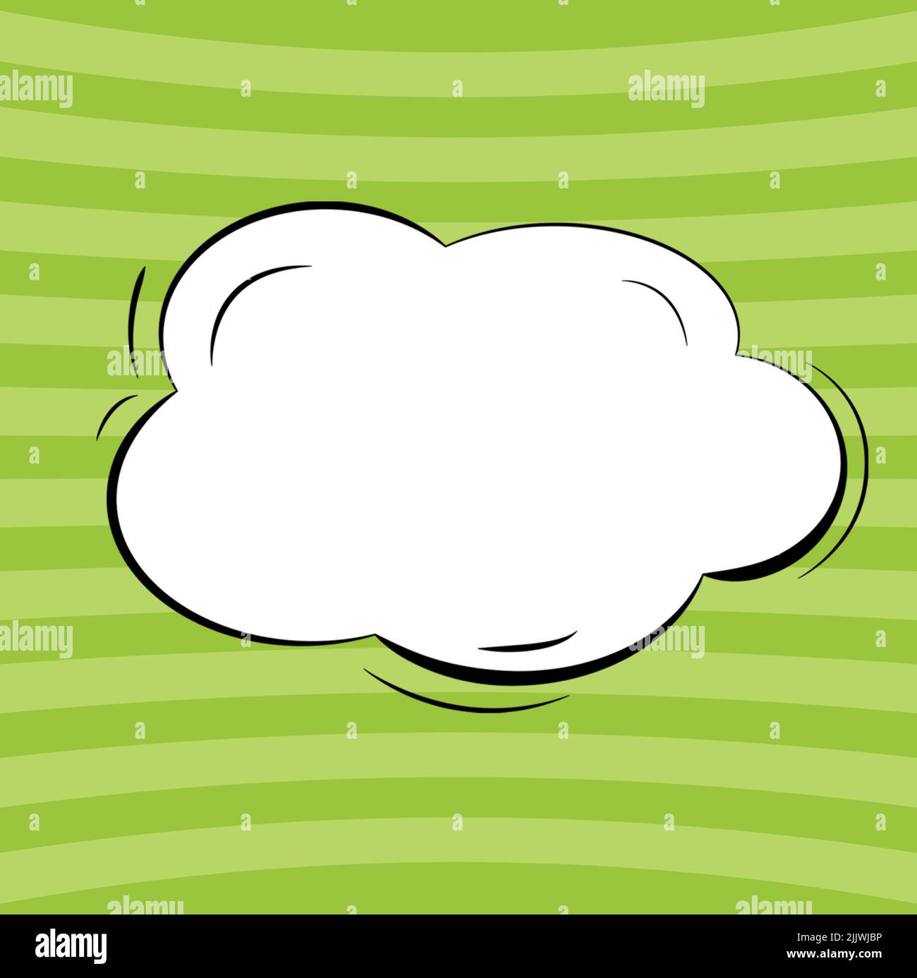 Blank Cloud Thought Bubble With Copy Space Color Striped Background ...