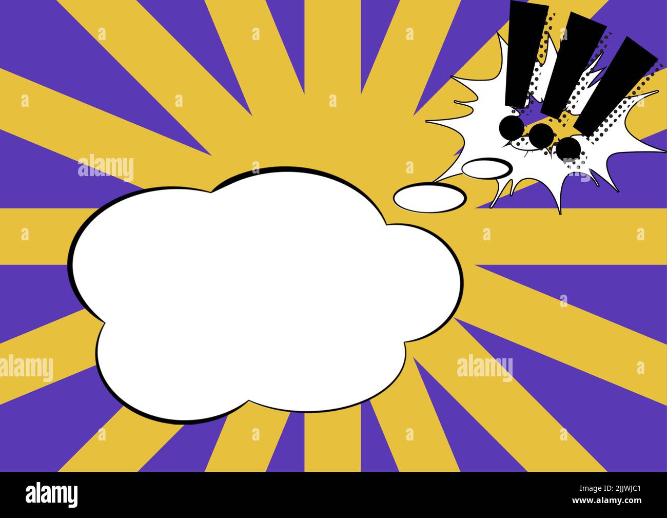 Blank Cloud Thought Bubble And Exclamation Mark With Copy Space ...