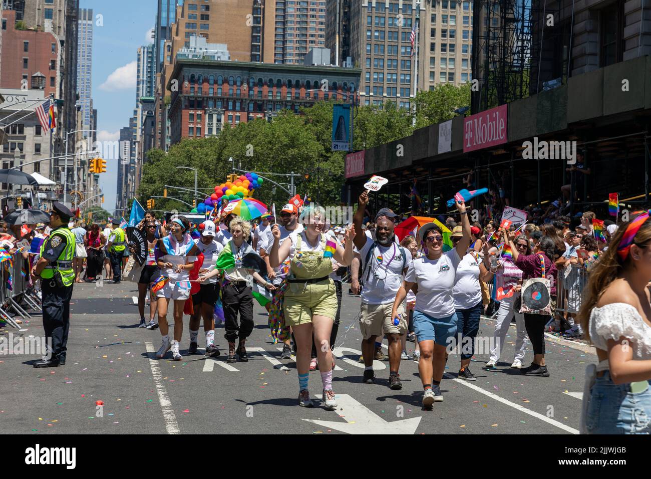 Cheerful people walking on the pride parade in New York City on June 26th, 2022 Stock Photo - Alamy