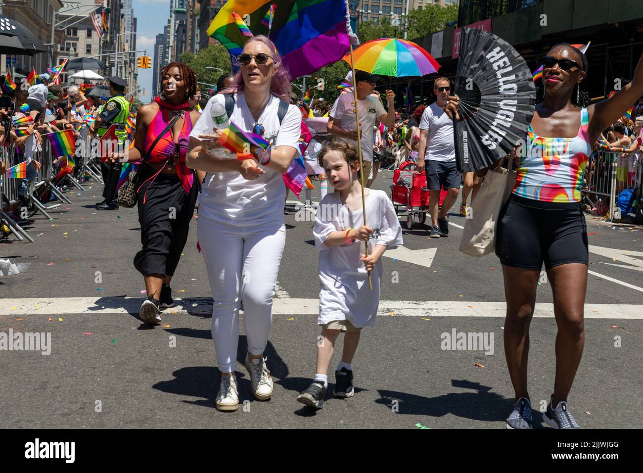 Cheerful people walking on the pride parade in New York City on June 26th, 2022 Stock Photo - Alamy