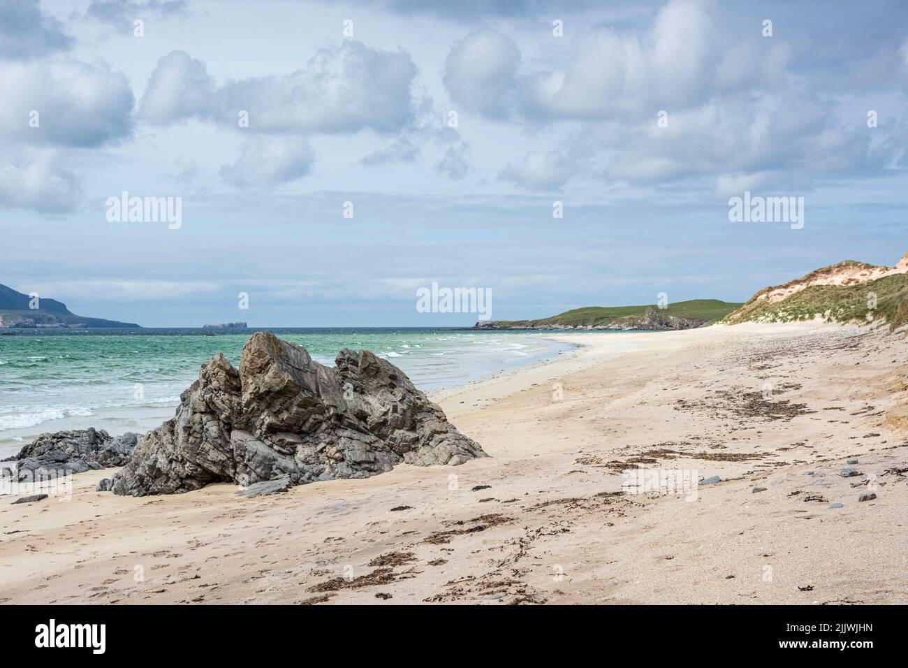 Rocks on the beach at Balnakeil near Cape Wrath in North West Scotland ...
