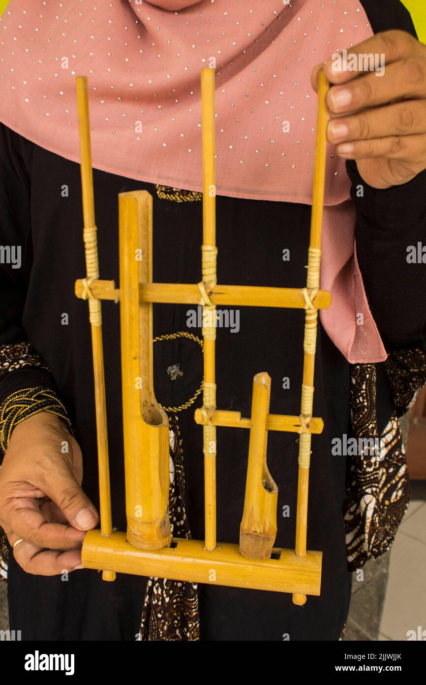 Angklung, the traditional sundanese musical instrument made from bamboo ...