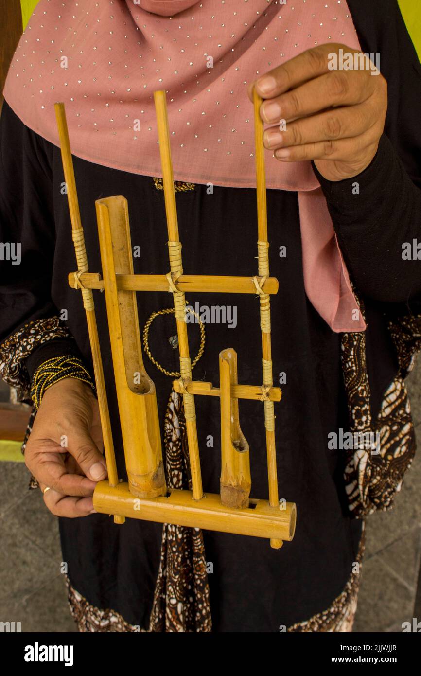 Angklung, the traditional sundanese musical instrument made from bamboo ...