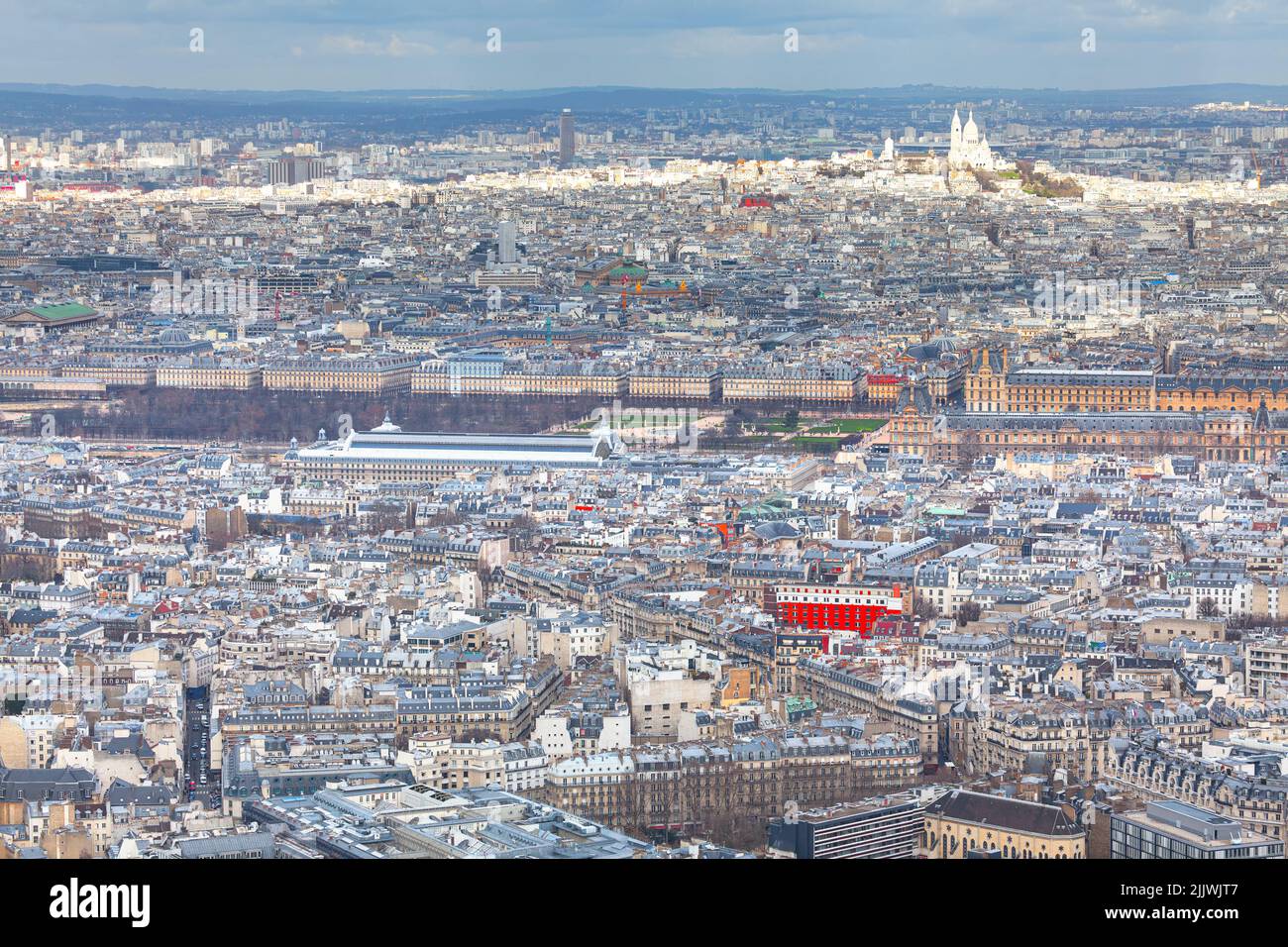 Aerial panorama of Paris . France capital city view from above Stock ...