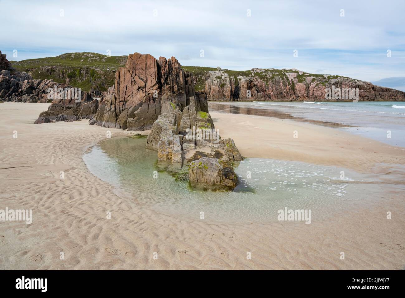 Rocks on the beach at Balnakeil near Cape Wrath in North West Scotland ...