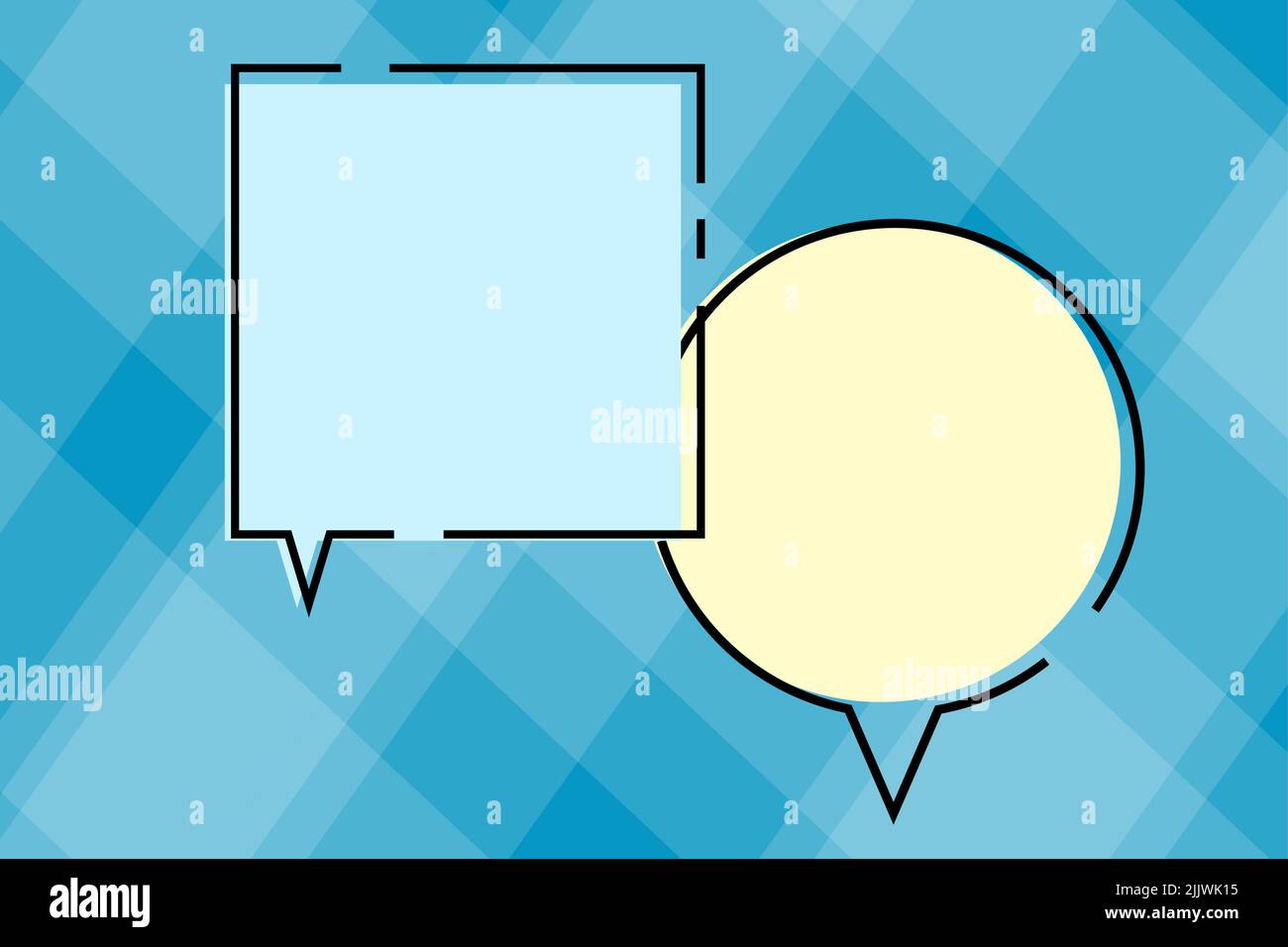 Oval And Square Shaped Blank Speech Bubbles On Colorful Background ...