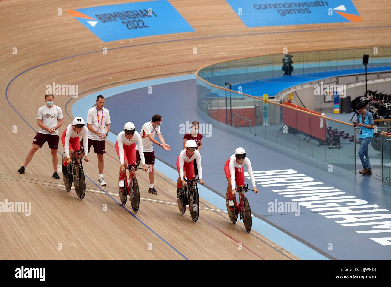 Members of the Team England Cycling team during a training session at ...