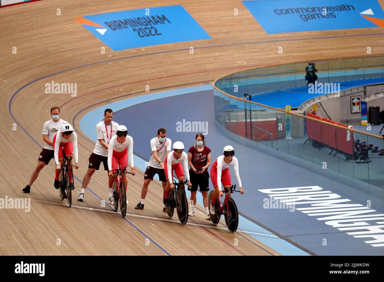 Members of the Team England Cycling team during a training session at ...