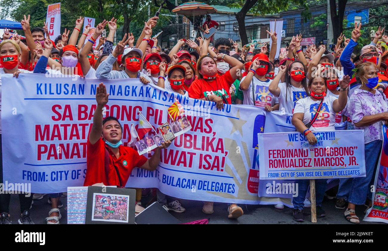 Quezon City, Philippines. 25th July, 2022. Supporters of President ...