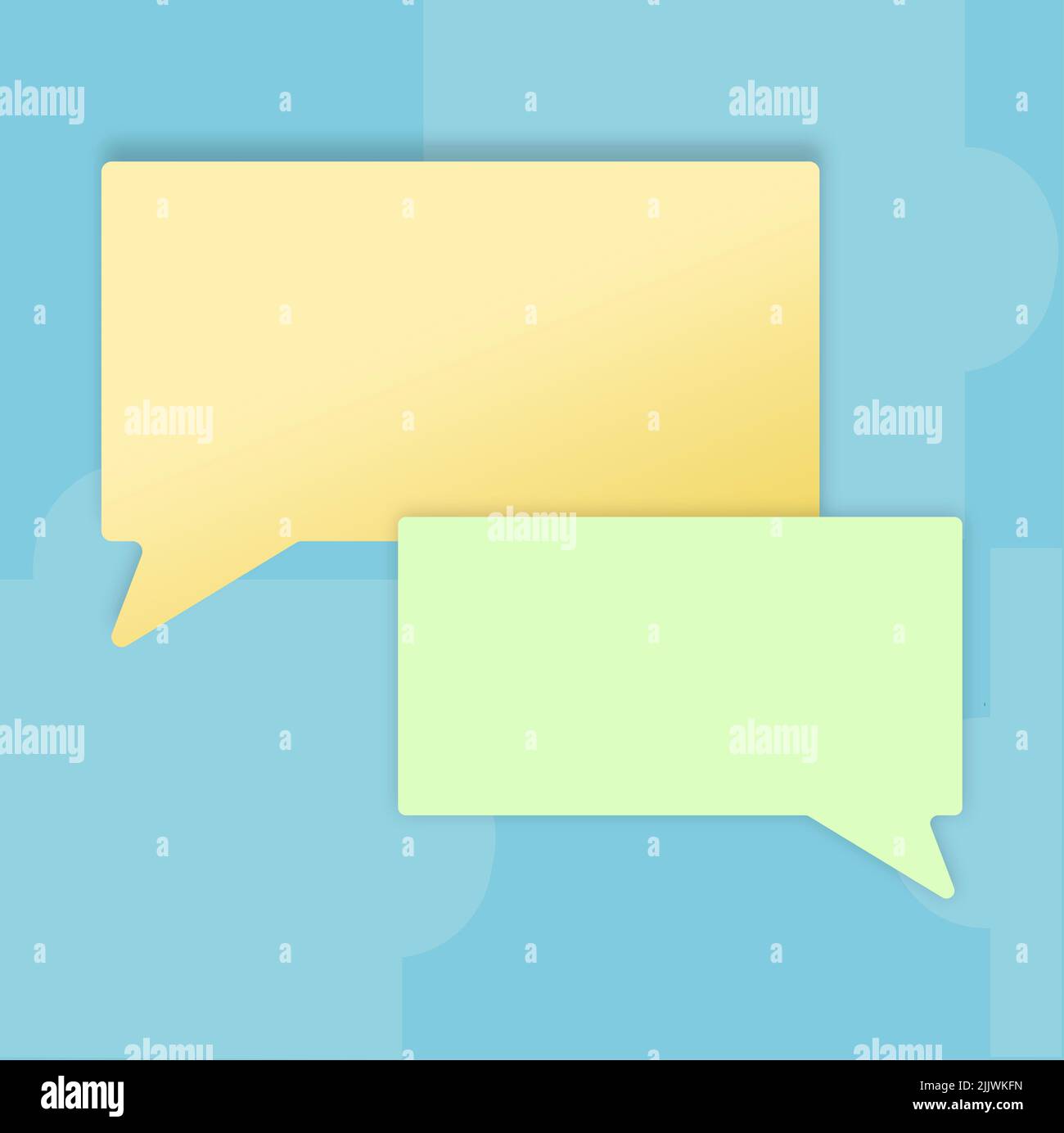 Pair Of Blank Chat Box Engaging In Discussion Over Color Background ...