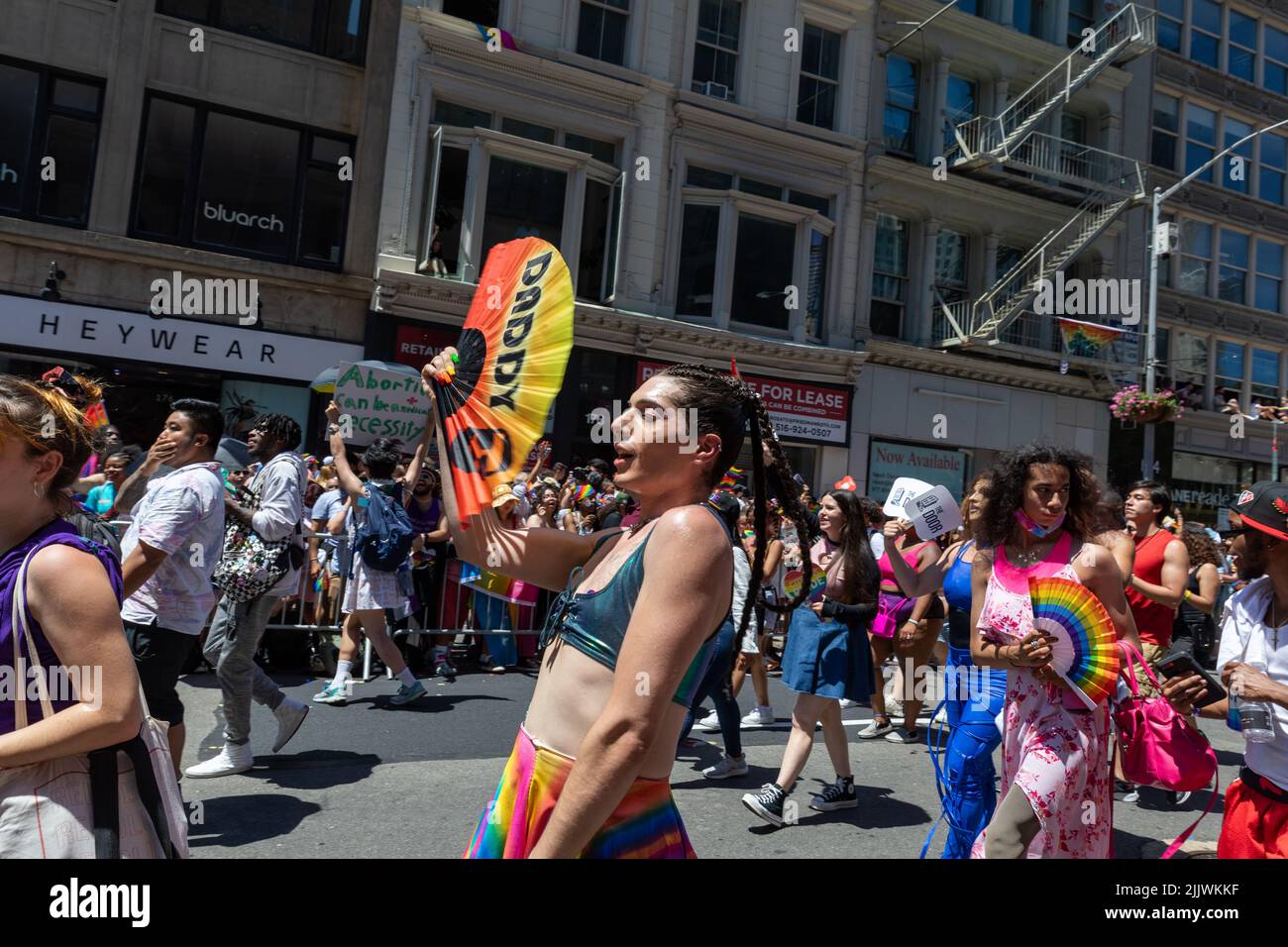 Cheerful people walking on the pride parade in New York City on June 26th, 2022 Stock Photo - Alamy