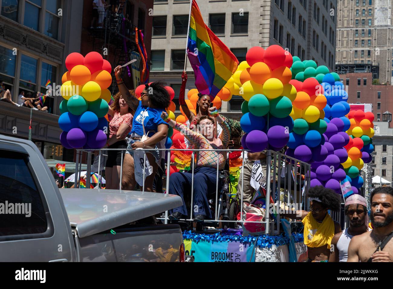 Cheerful people walking on the pride parade in New York City on June 26th, 2022 Stock Photo - Alamy