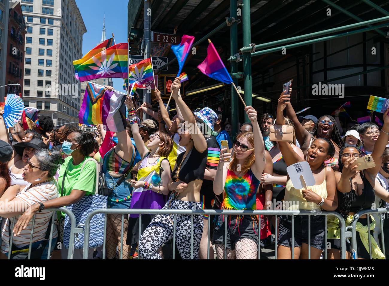 Cheerful people walking on the pride parade in New York City on June 26th, 2022 Stock Photo - Alamy