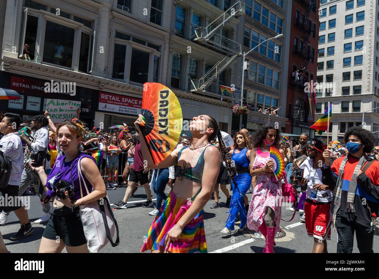 Cheerful people walking on the pride parade in New York City on June 26th, 2022 Stock Photo - Alamy