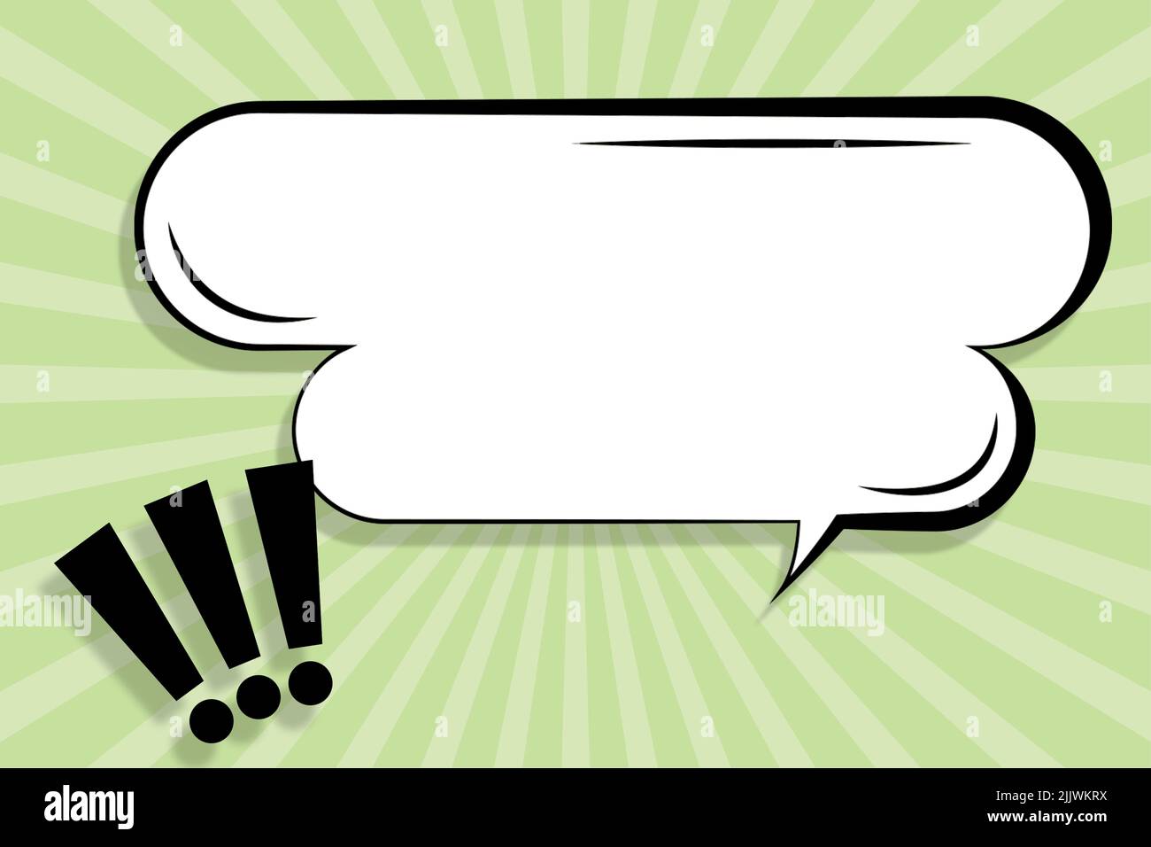 Oval Blank Chat Box With Copy Space And Exclamation Marks Over Colorful ...