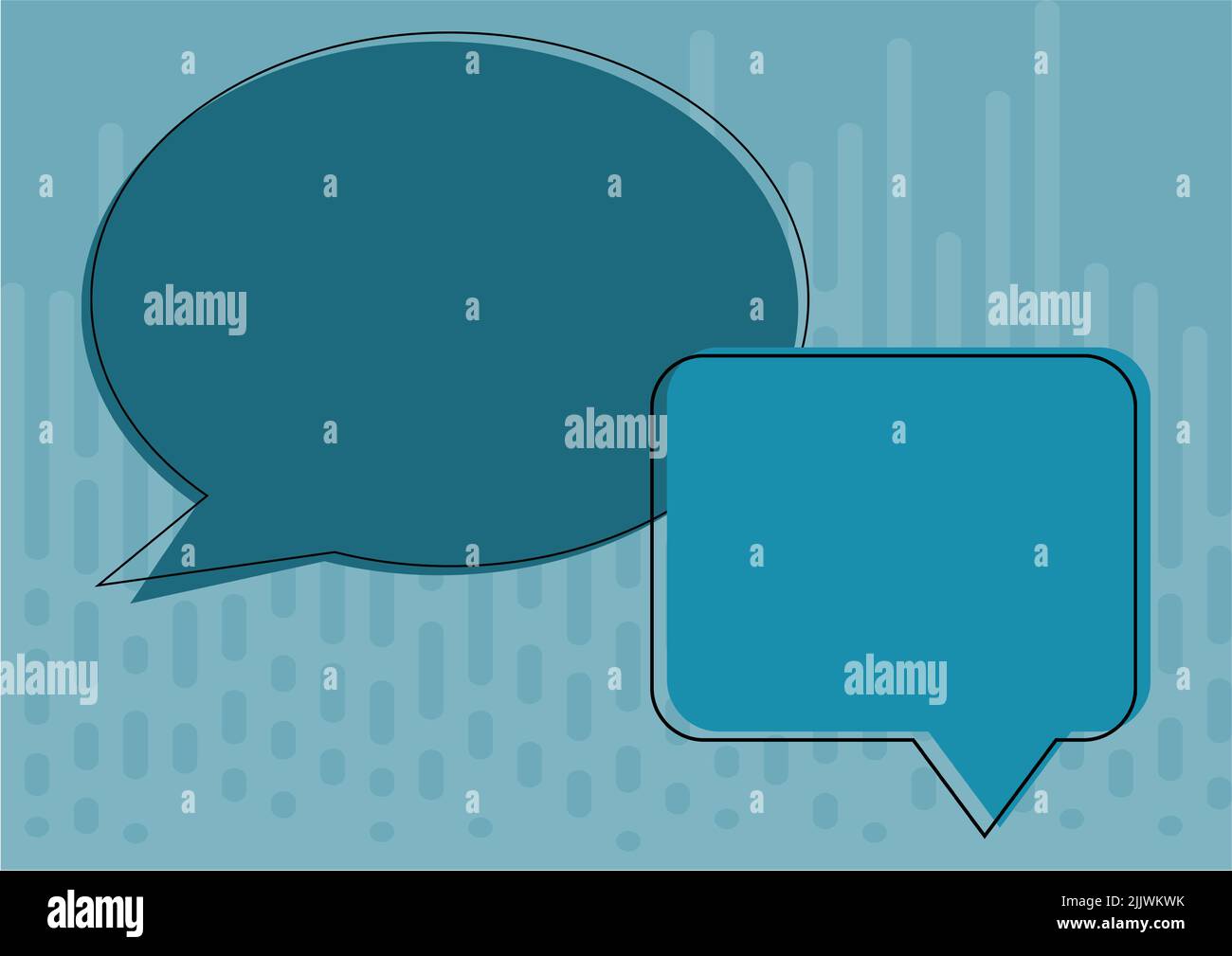 Oval And Square Blank Speech Bubbles On Color Background Design. Empty ...