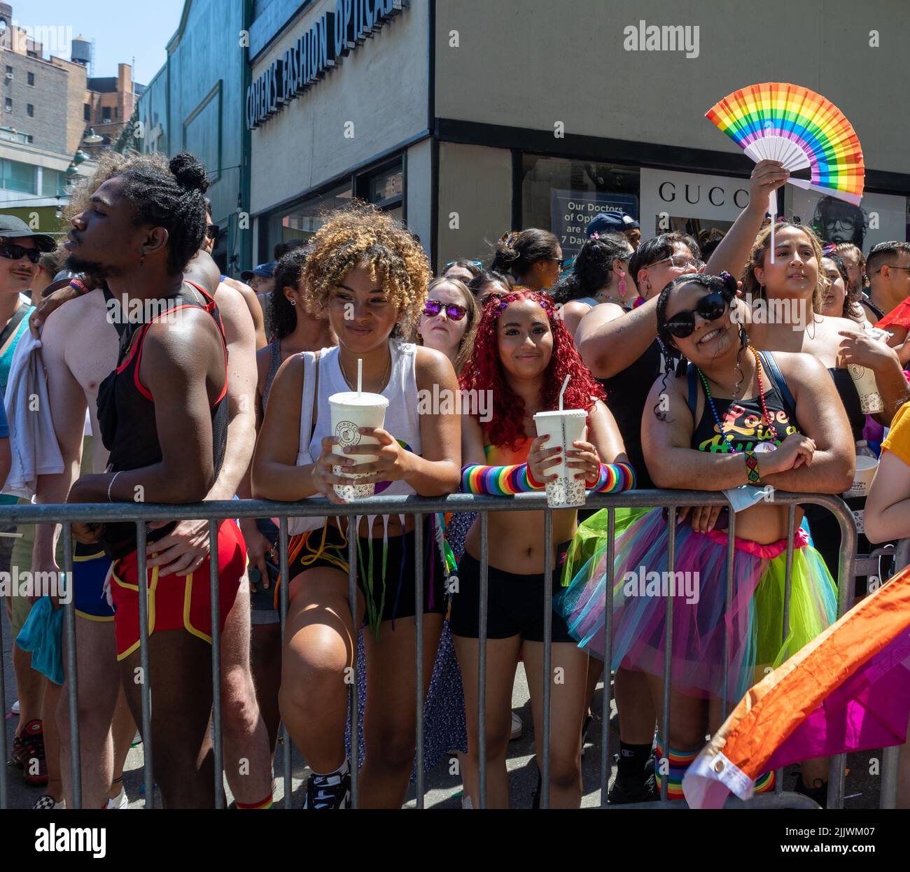 Cheerful people walking on the pride parade in New York City on June 26th, 2022 Stock Photo - Alamy