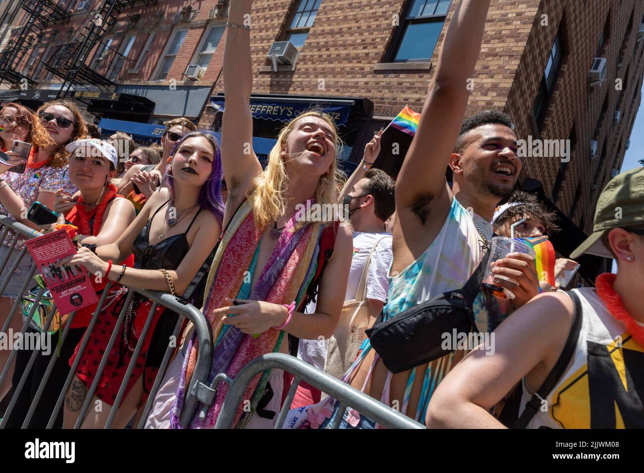 Cheerful people walking on the pride parade in New York City on June 26th, 2022 Stock Photo - Alamy