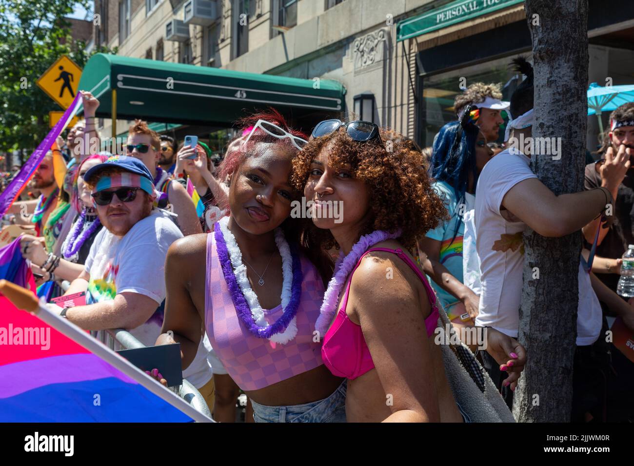 Cheerful people walking on the pride parade in New York City on June 26th, 2022 Stock Photo - Alamy