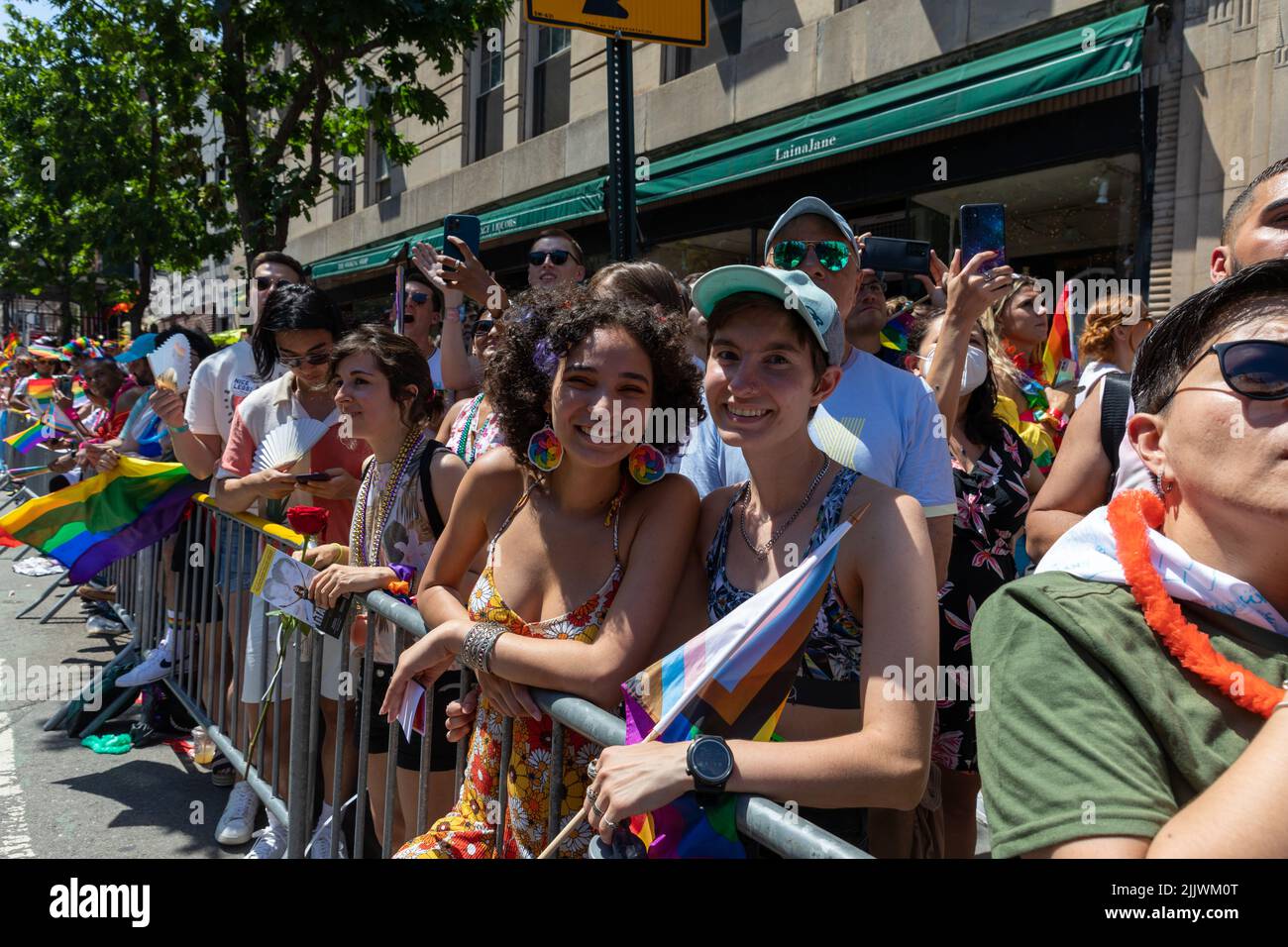 Cheerful people walking on the pride parade in New York City on June 26th, 2022 Stock Photo - Alamy