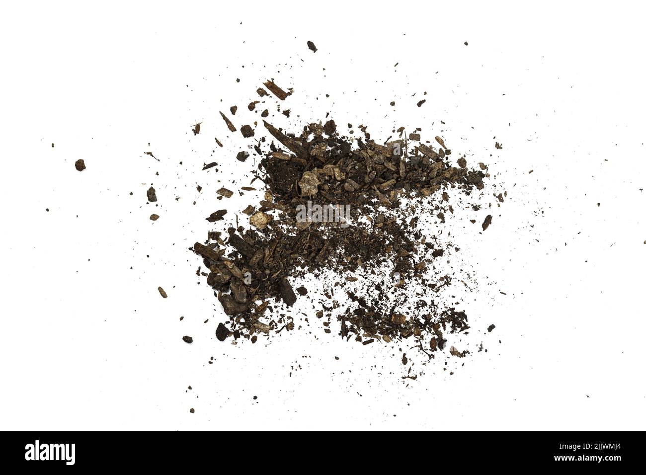 Organic soil isolated on white background. Dirty earth on white ...