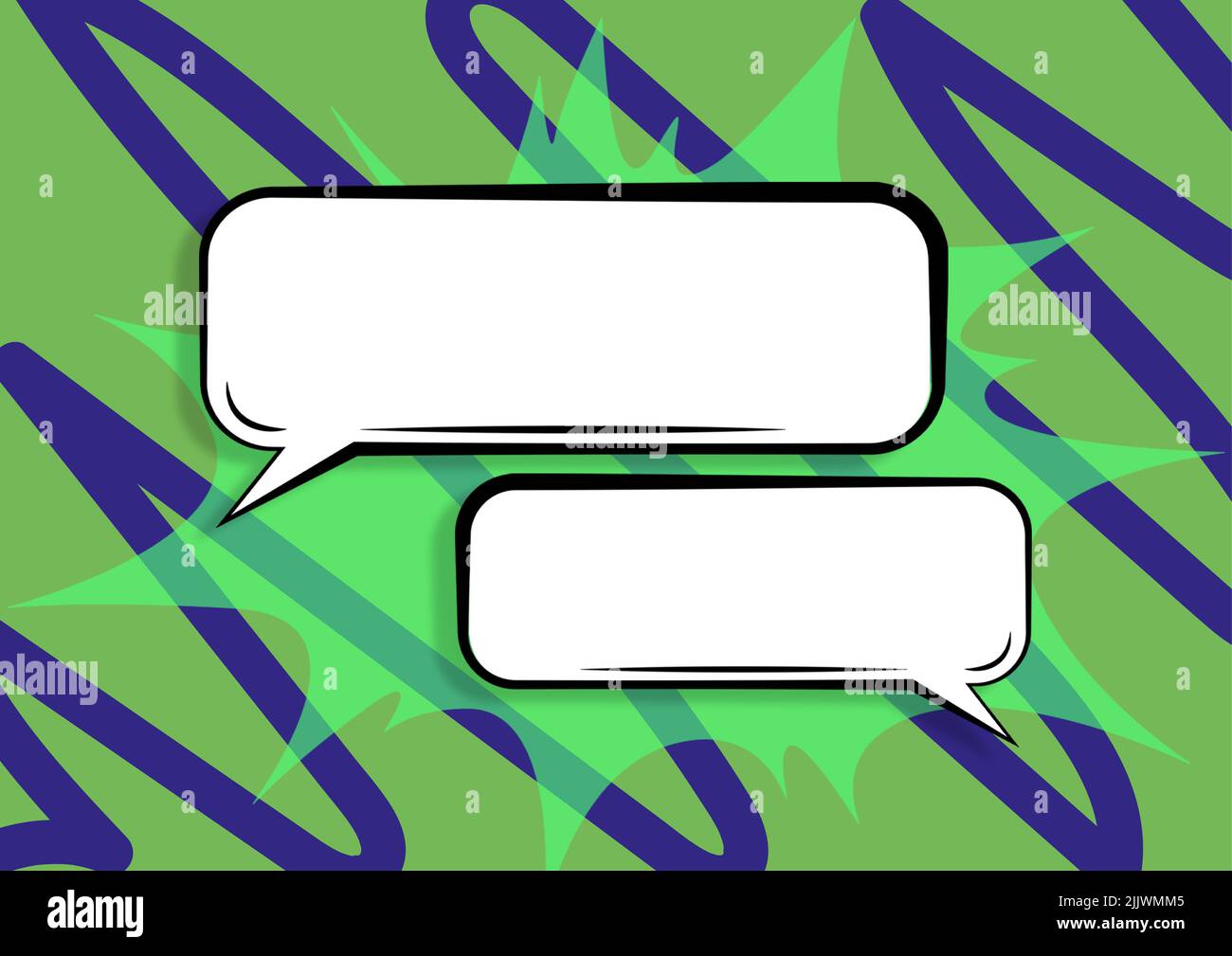 Blank Speech Bubbles Of Rectangular Shape And Explosive Frame Over ...