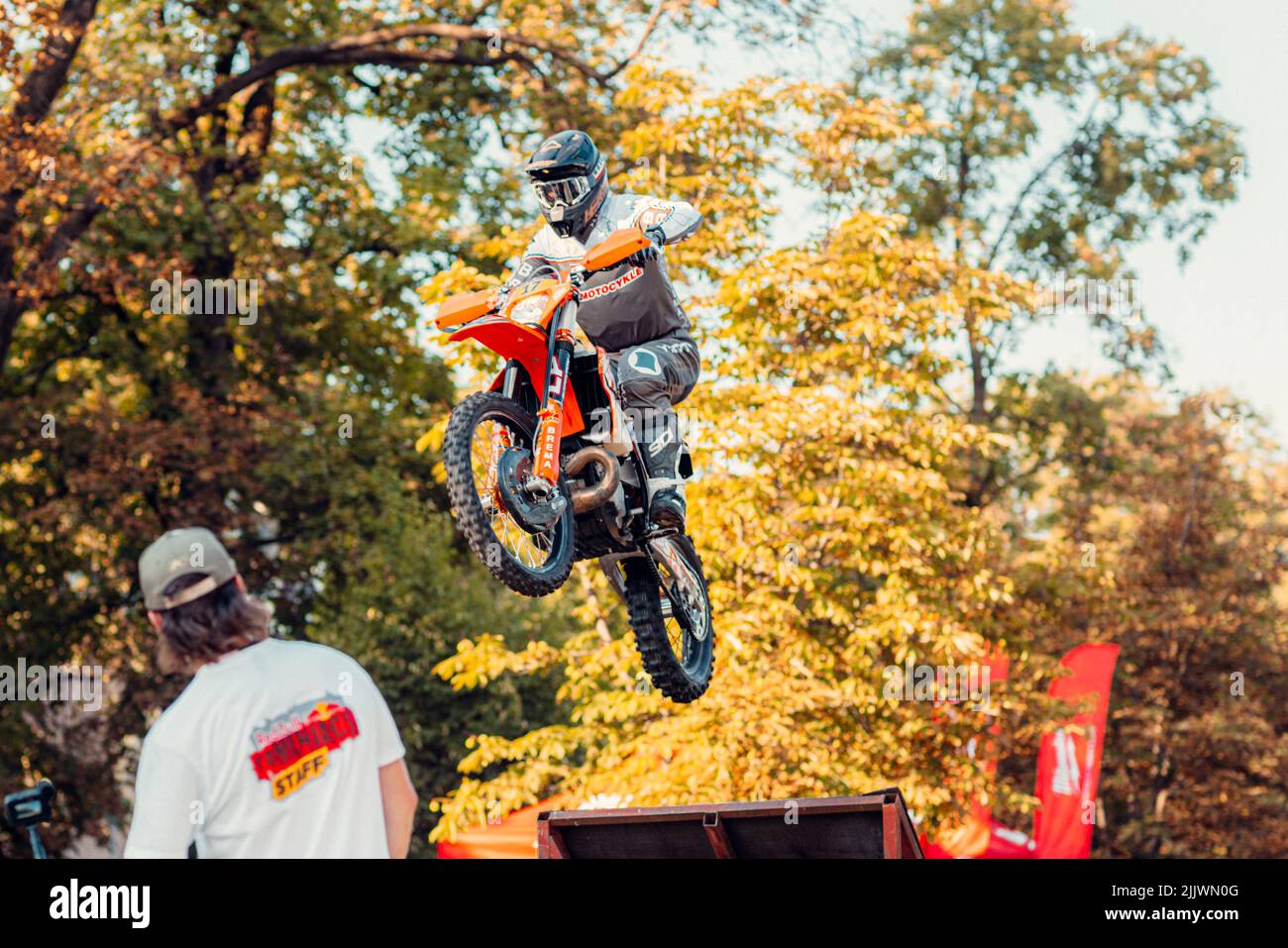 The extreme moto racing in Sibiu city, Romania Stock Photo - Alamy
