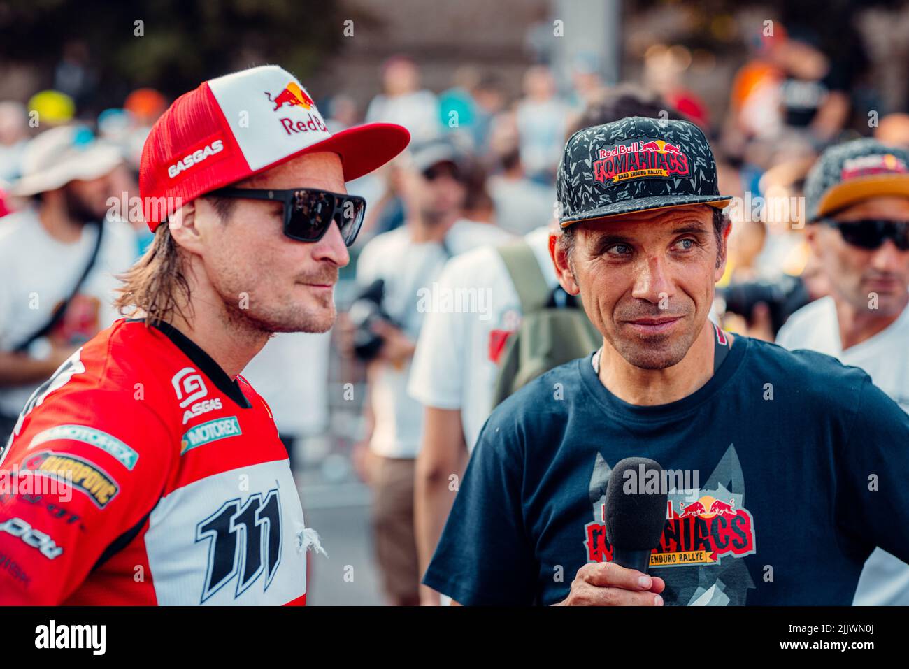 an interview with the participant during Red Bull Romaniacs hard enduro ...