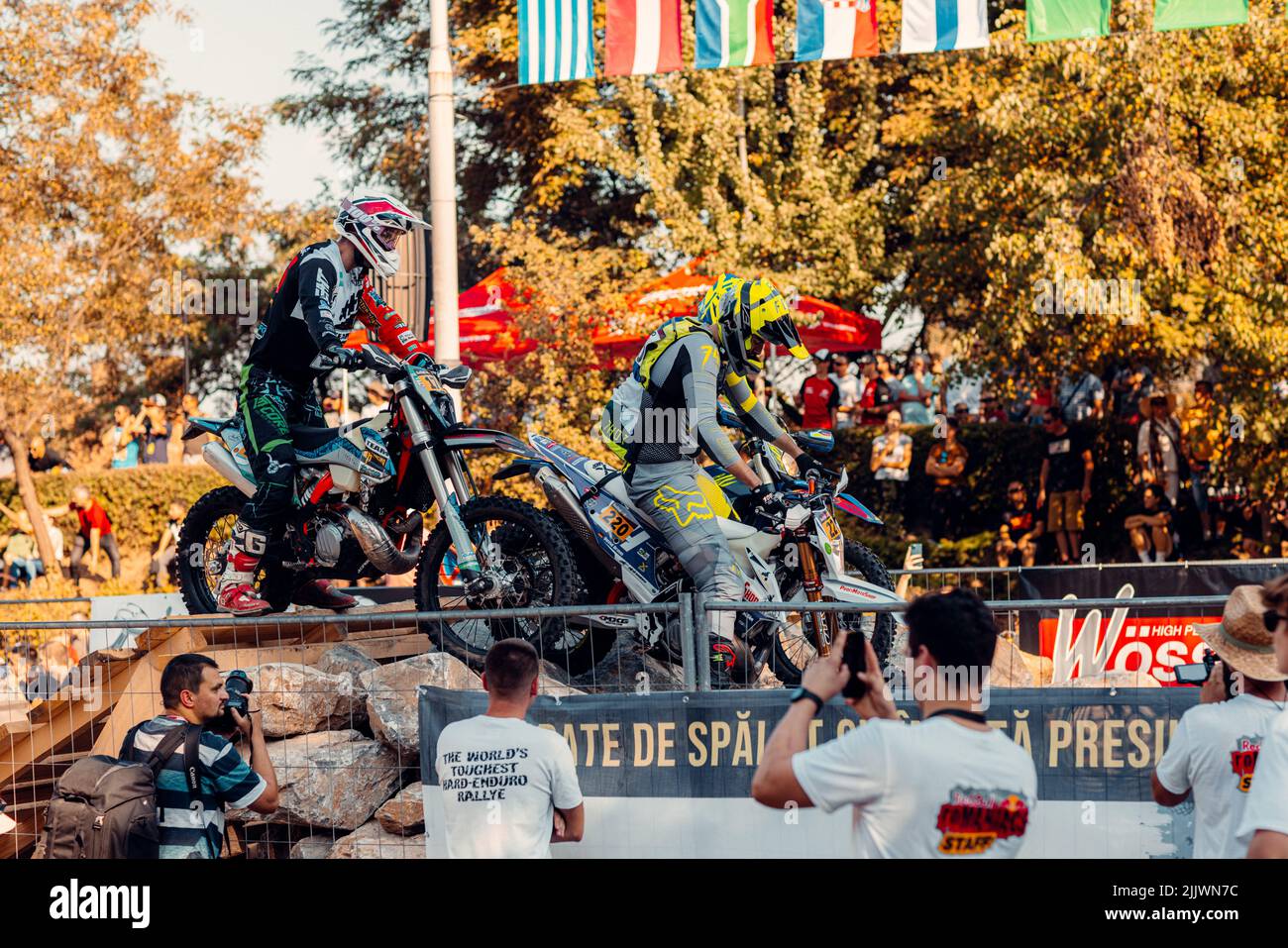 The Red Bull Romaniacs annual race in downtown Sibiu in Romania Stock ...