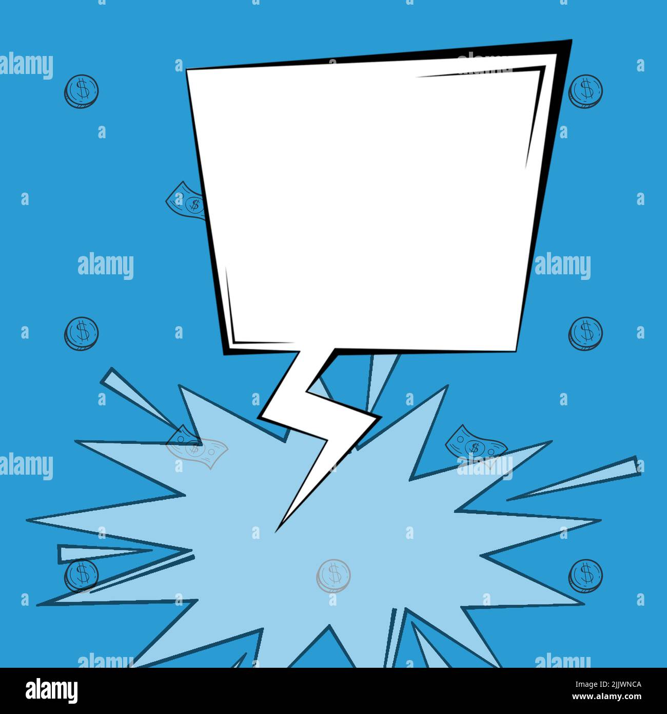 Blank Thunderstorm Speech Bubble And Explosive Frame With Copy Space ...