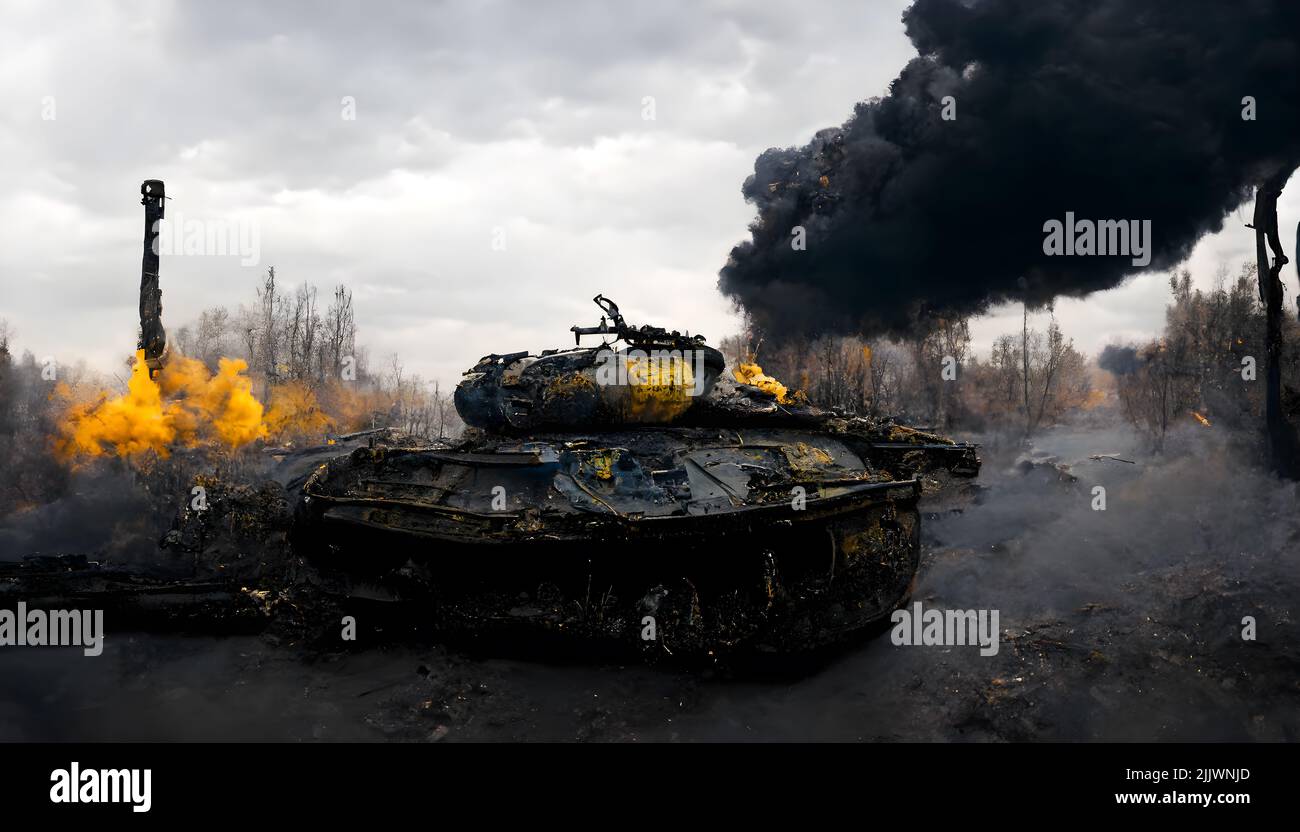 Tank battle destroyed hi-res stock photography and images - Alamy