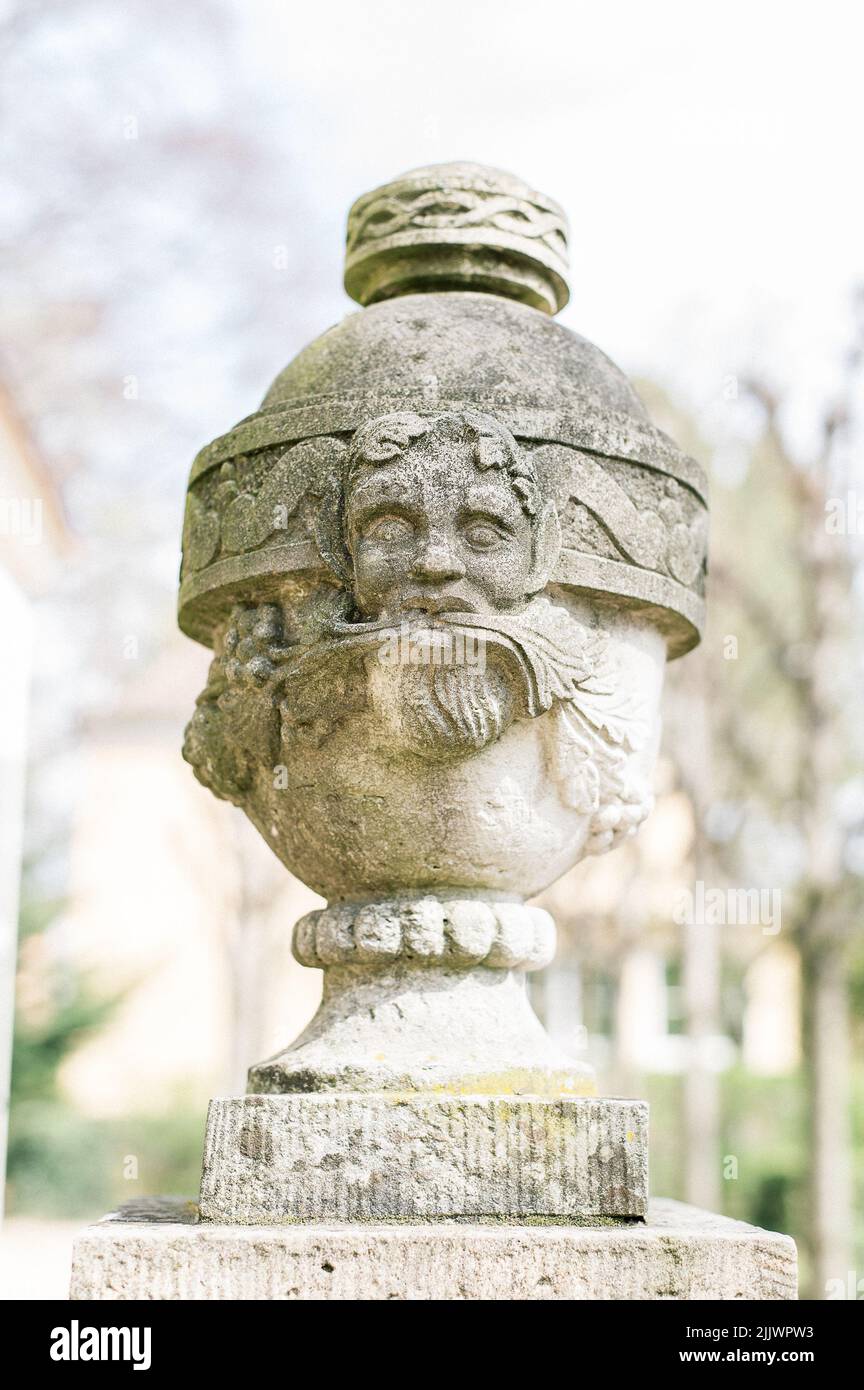 A vertical shot of a stone sculpted column detail Stock Photo - Alamy