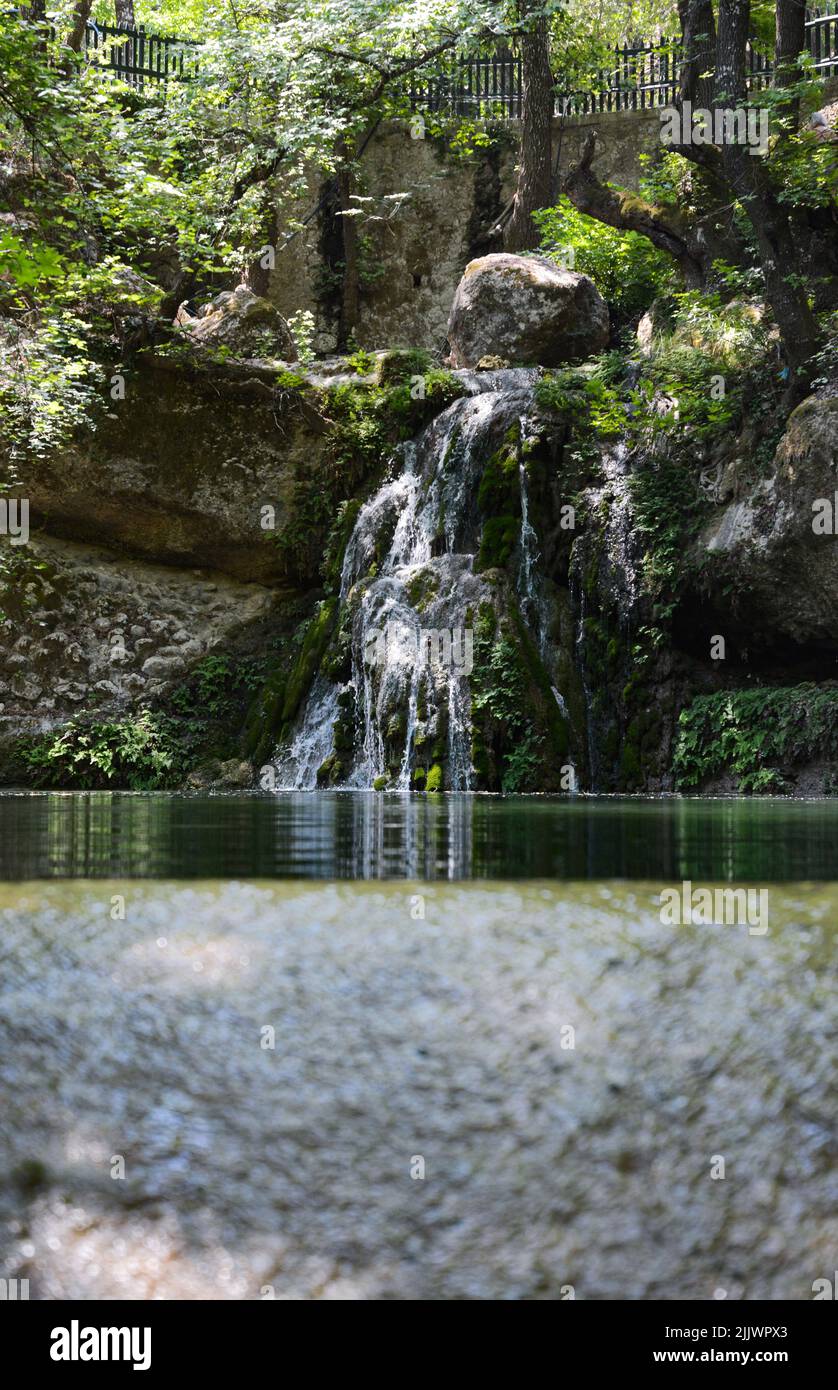 Large waterfall in the butterfly valley, Rhodes island Stock Photo - Alamy