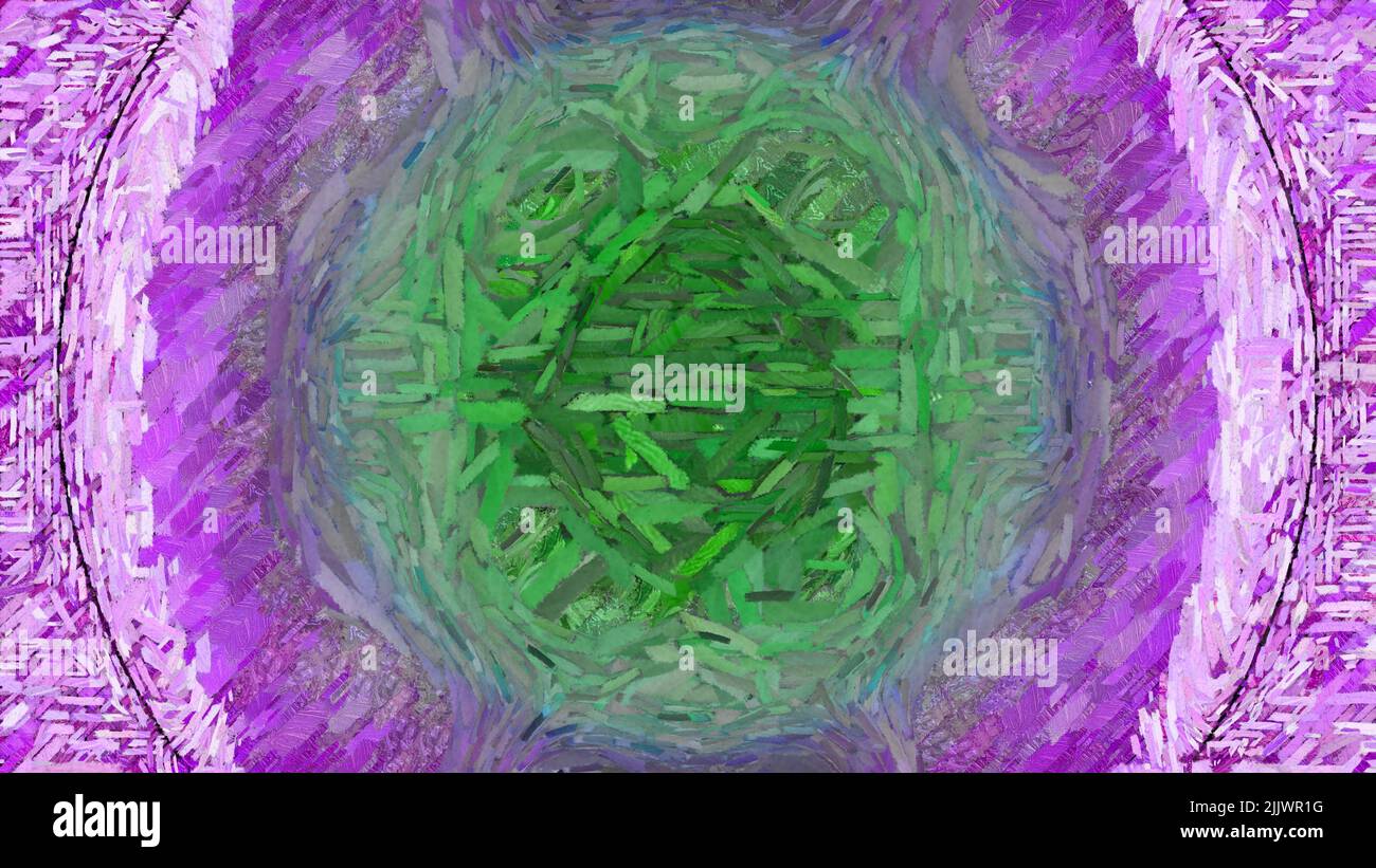 Digital render in painterly style - acrylic paint patterns and ...
