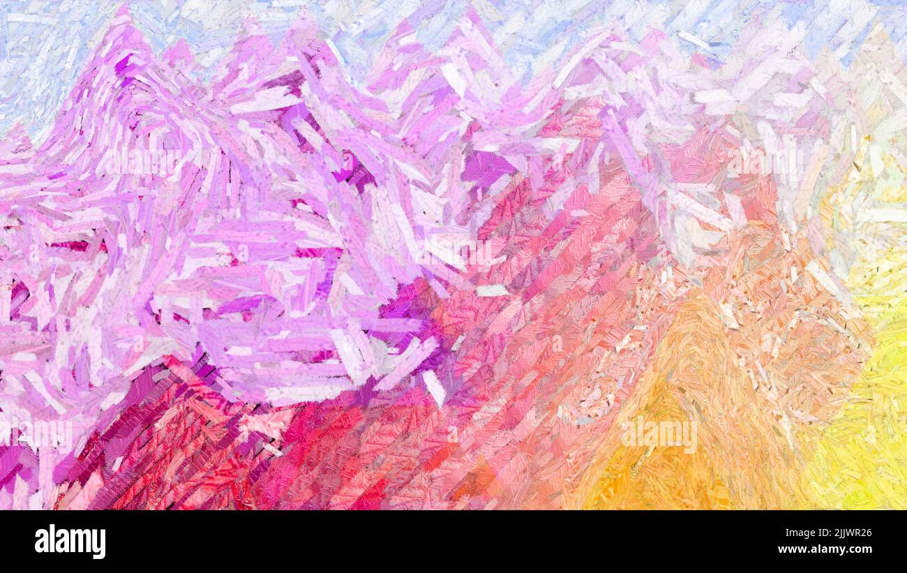 Digital render in painterly style - acrylic paint patterns and ...