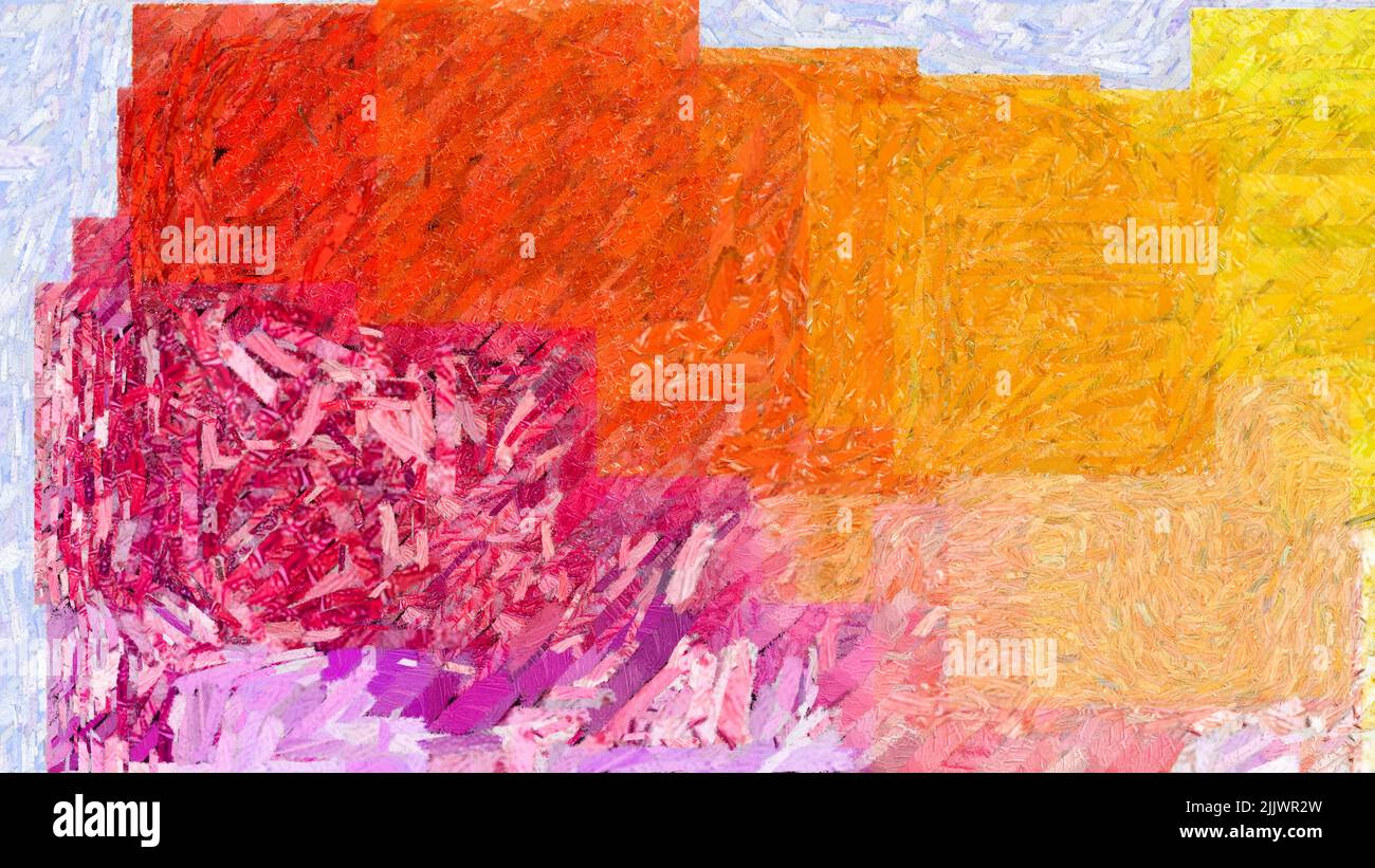 Digital render in painterly style - acrylic paint patterns and ...