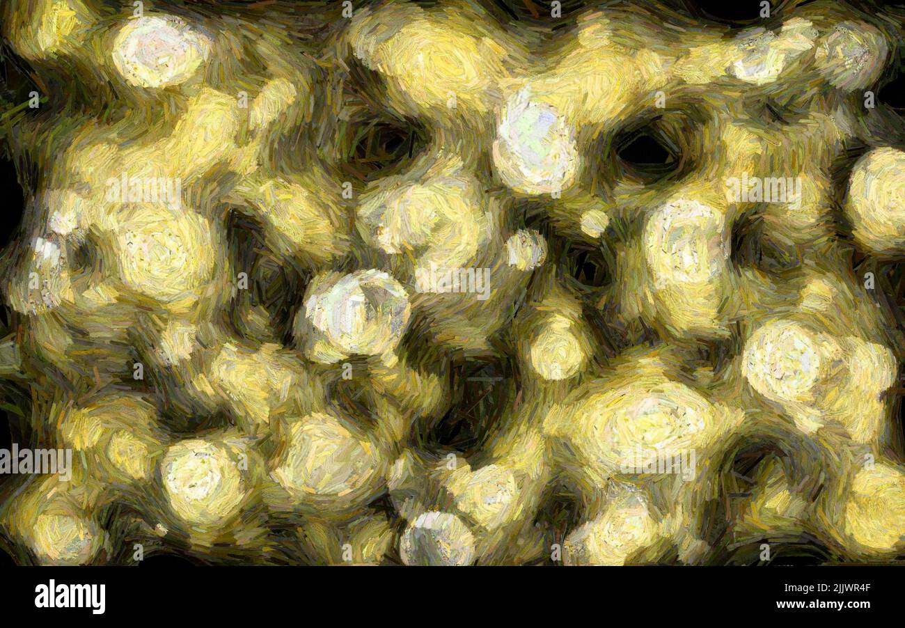 Digital render in painterly style - acrylic paint patterns and ...