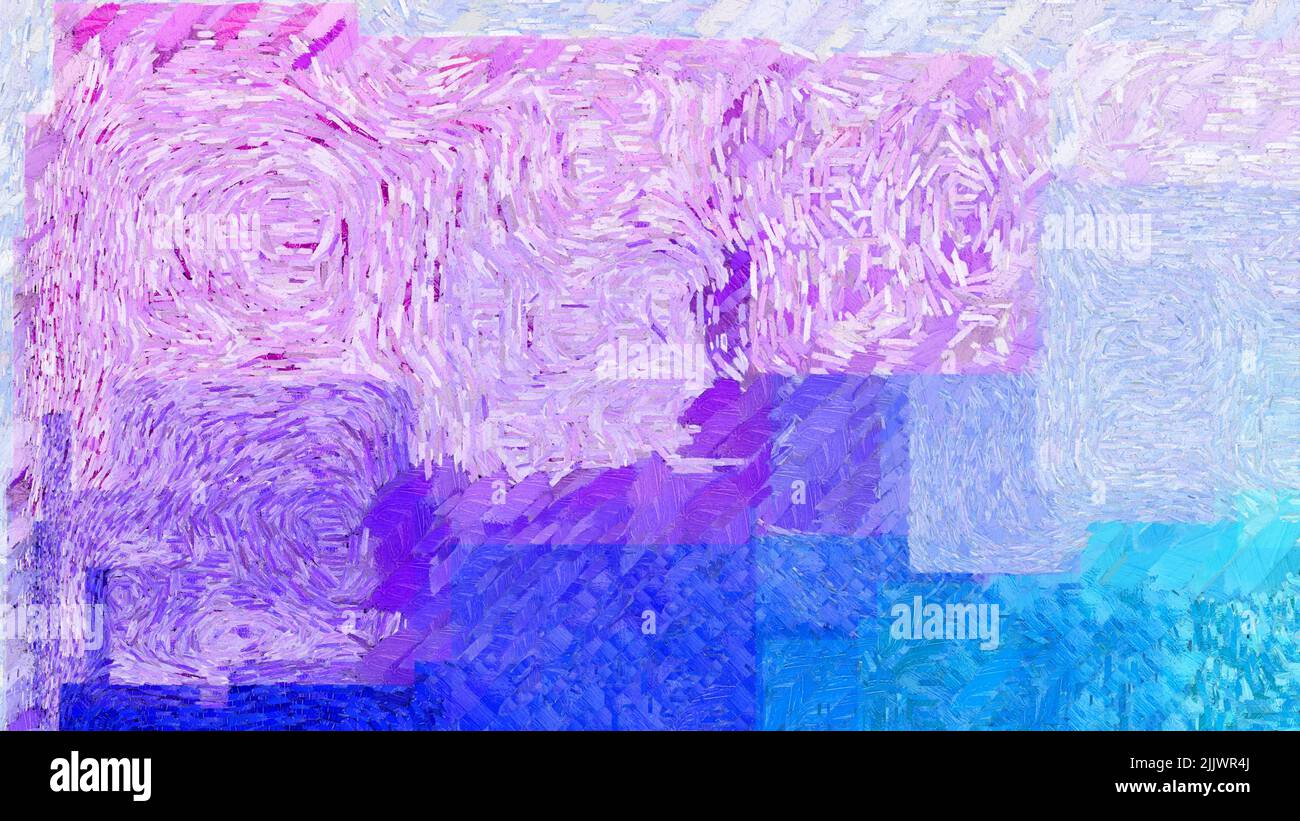 Digital render in painterly style - acrylic paint patterns and ...