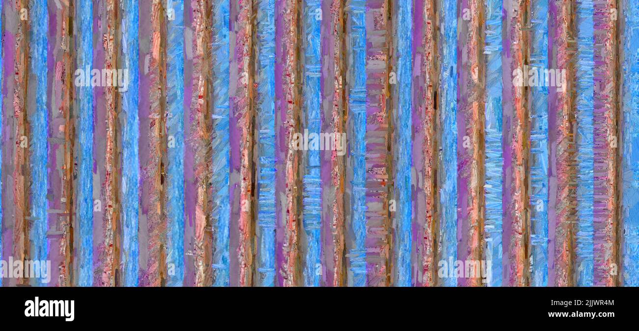 Digital render in painterly style - acrylic paint patterns and ...