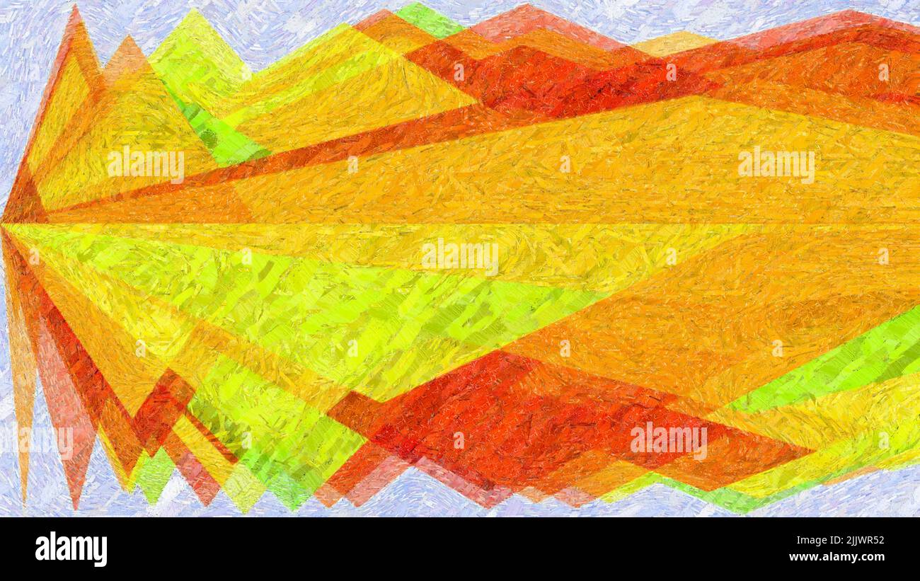 Digital render in painterly style - acrylic paint patterns and ...