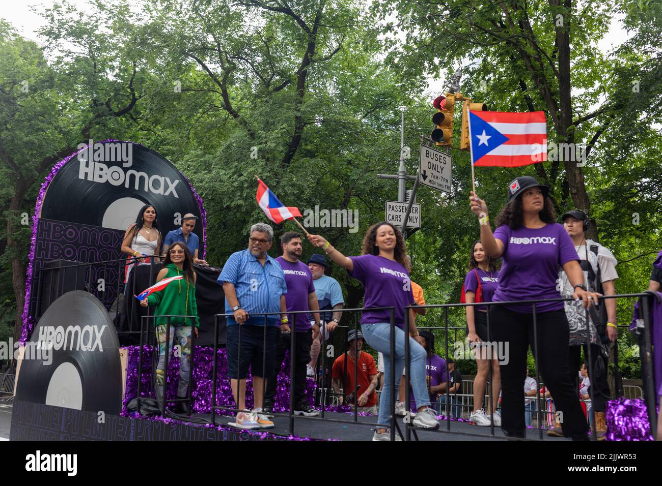 A large crowd of people coming out to celebrate the Puerto Rican Day ...