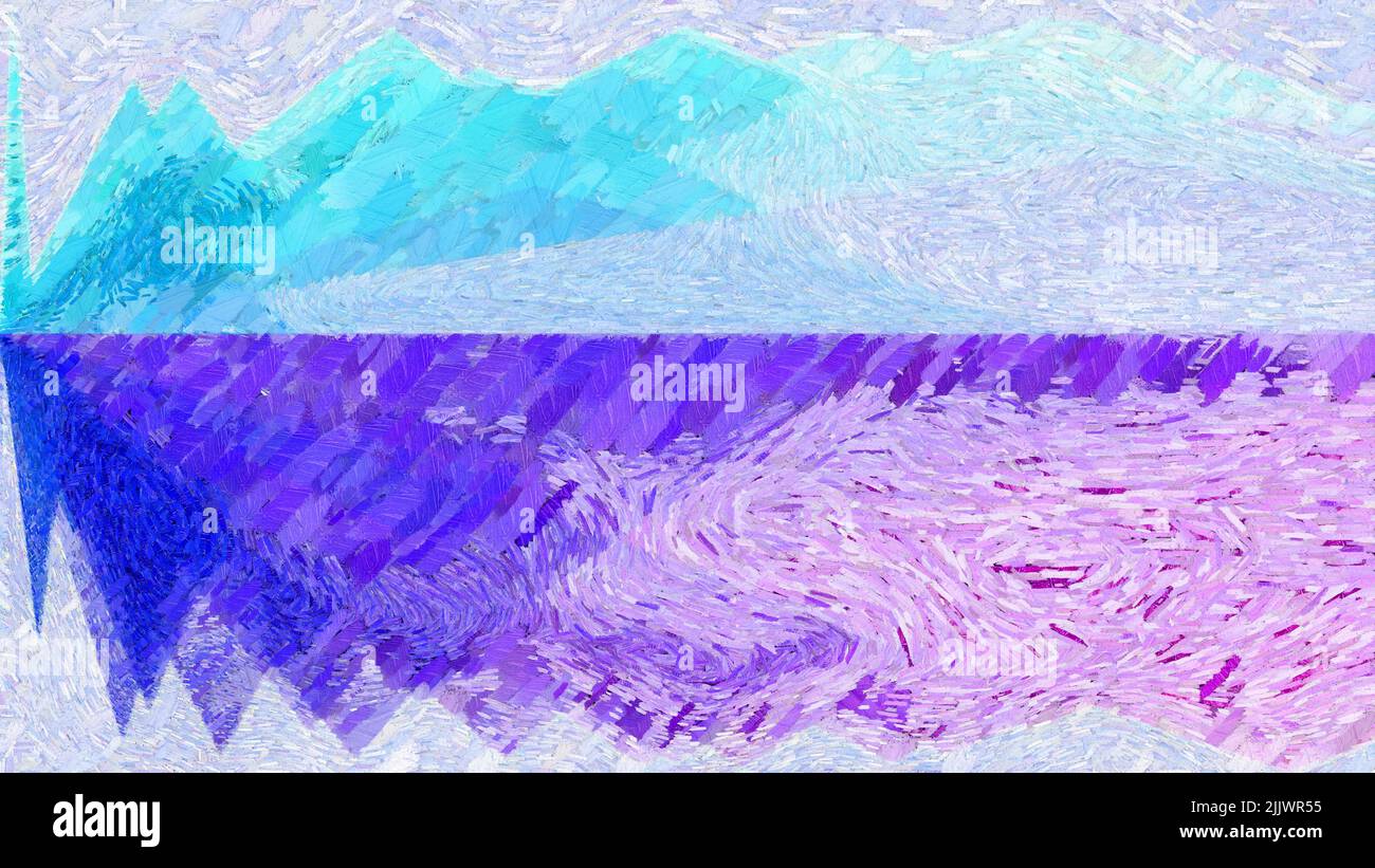 Digital render in painterly style - acrylic paint patterns and ...