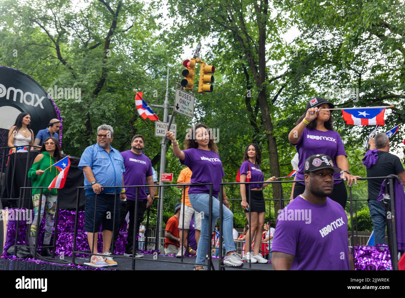 A large crowd of people coming out to celebrate the Puerto Rican Day ...