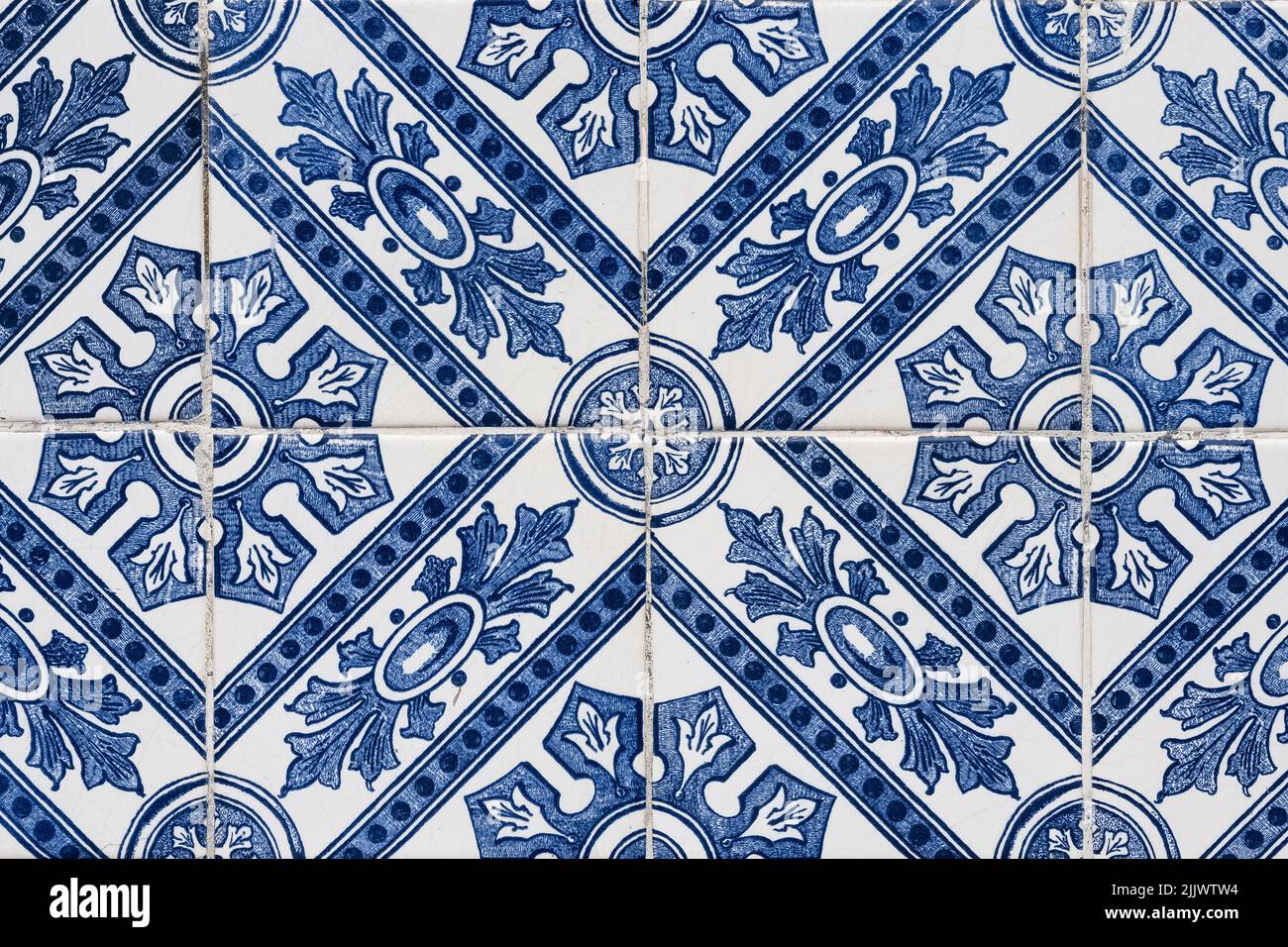 Azulejos in Portugal, detail on a typical house, blue color Stock Photo ...