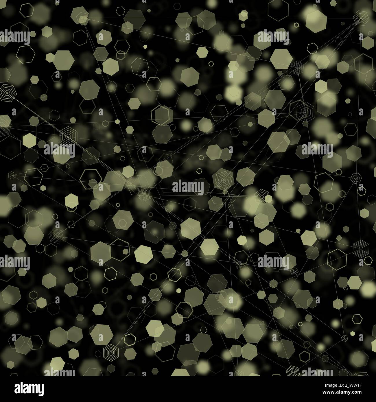 Illustration of an abstract light dots and blurred Hexagon backdrop ...