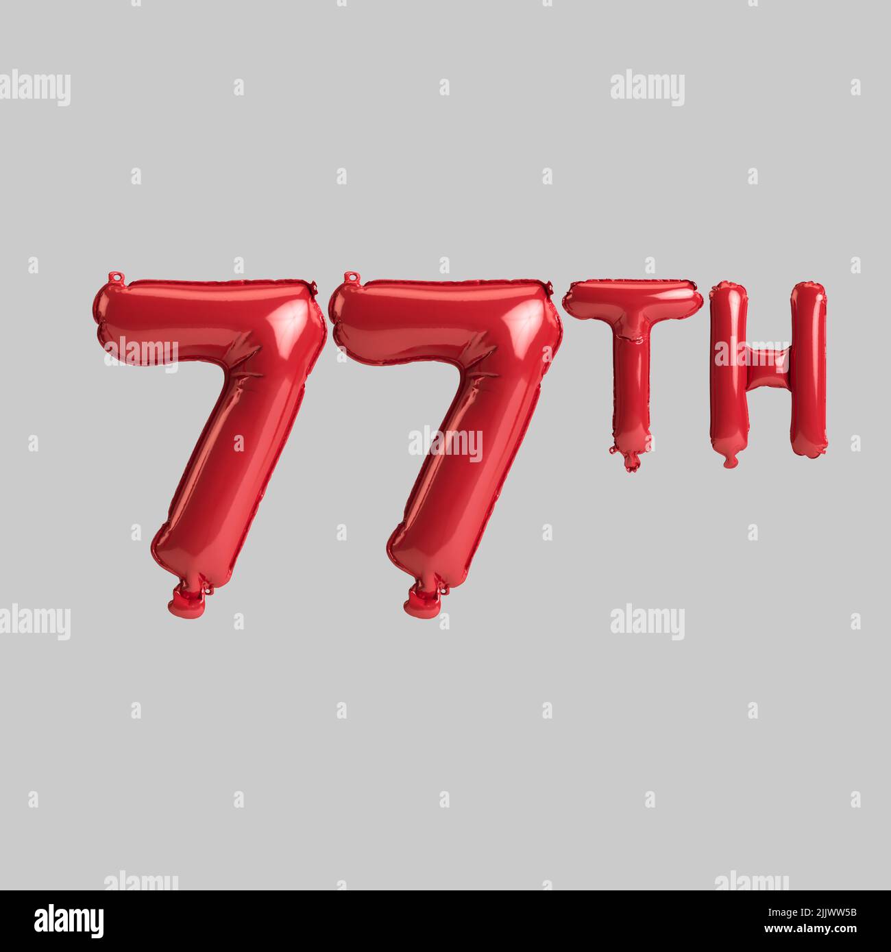 3d illustration of 77th red balloons isolated on white background Stock ...