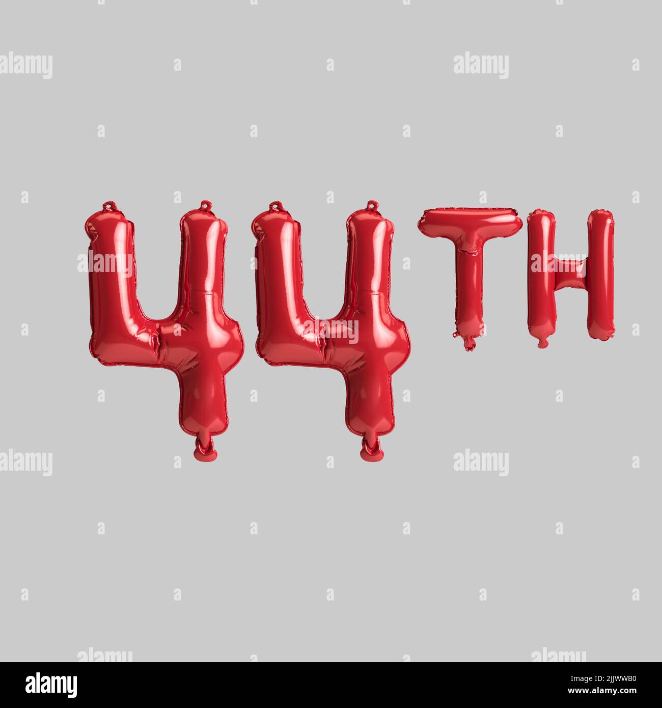 3d illustration of 44th red balloons isolated on white background Stock ...