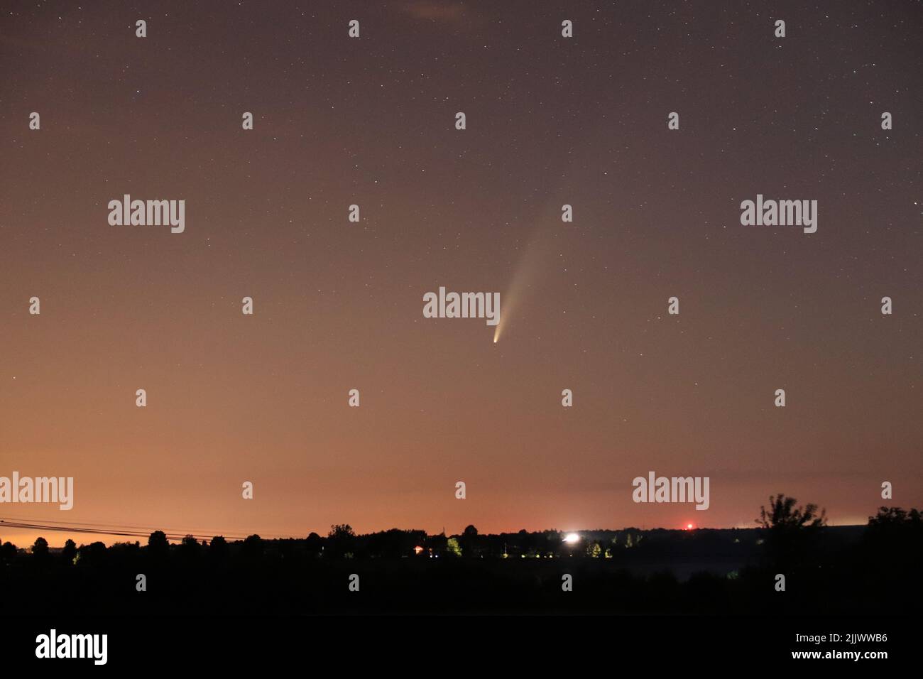 comet Neowise in the night sky as seen in Poland Stock Photo - Alamy