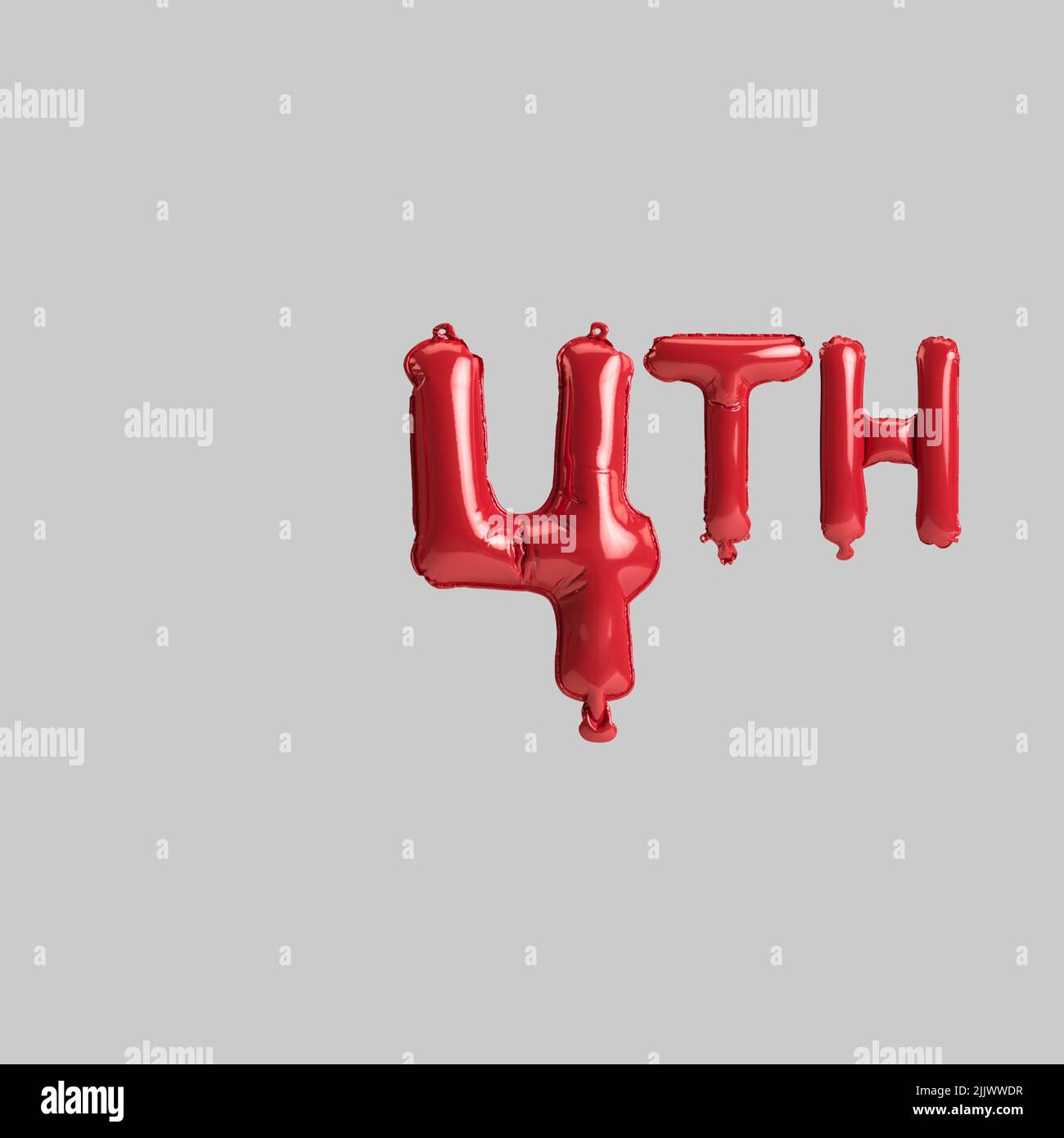 3d illustration of 4th red balloons isolated on white background Stock ...