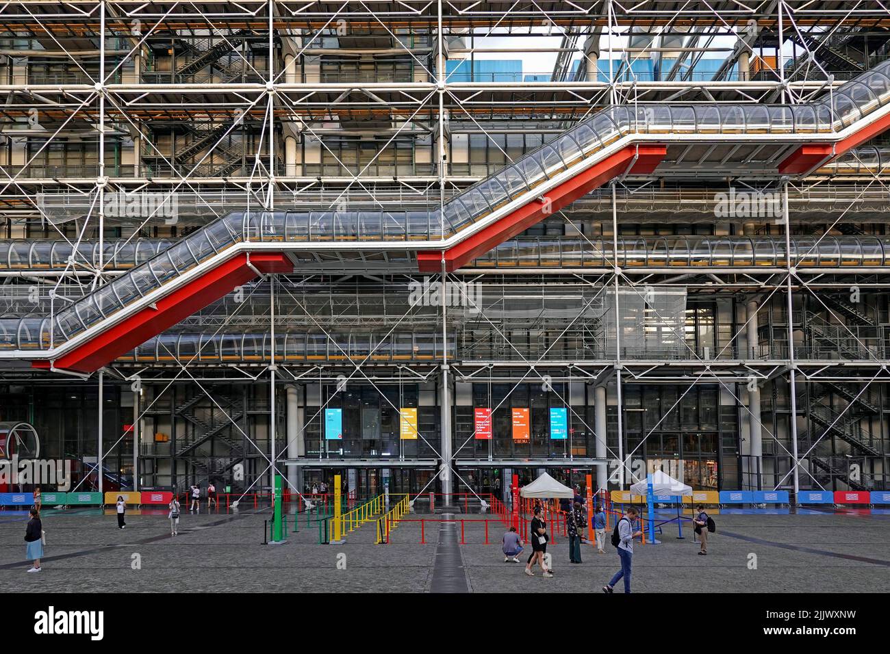 France, Paris, The Centre Pompidou also known as the Pompidou Centre is ...